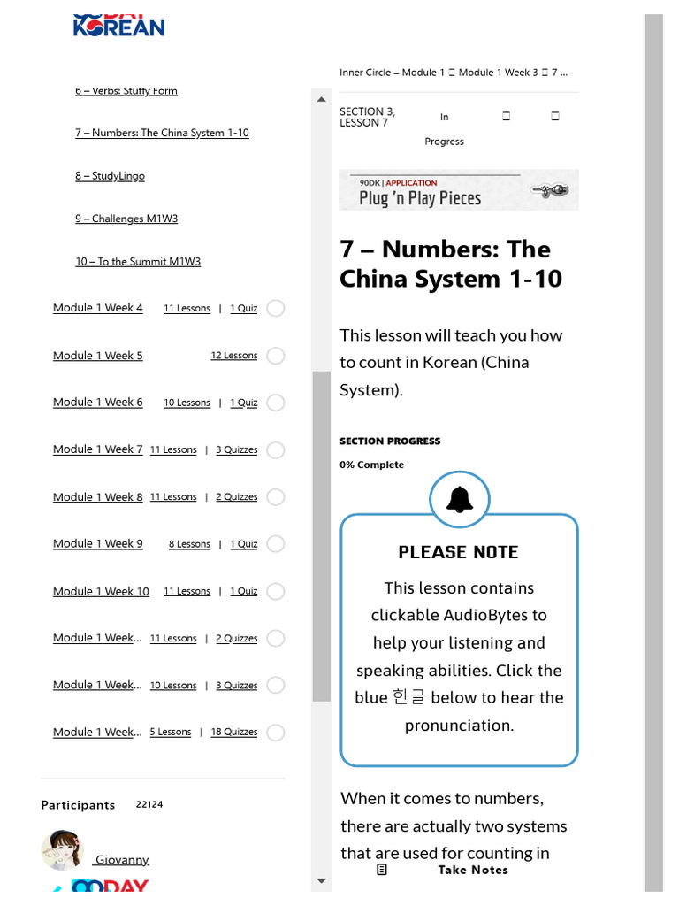 Korean Numbers 1-10 Guide | PDF | Quiz