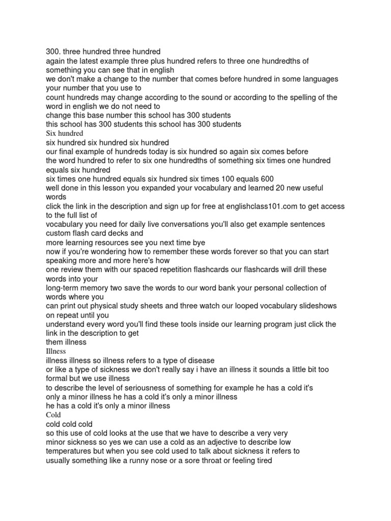 600 Words | PDF | Flashcard | Toothbrush