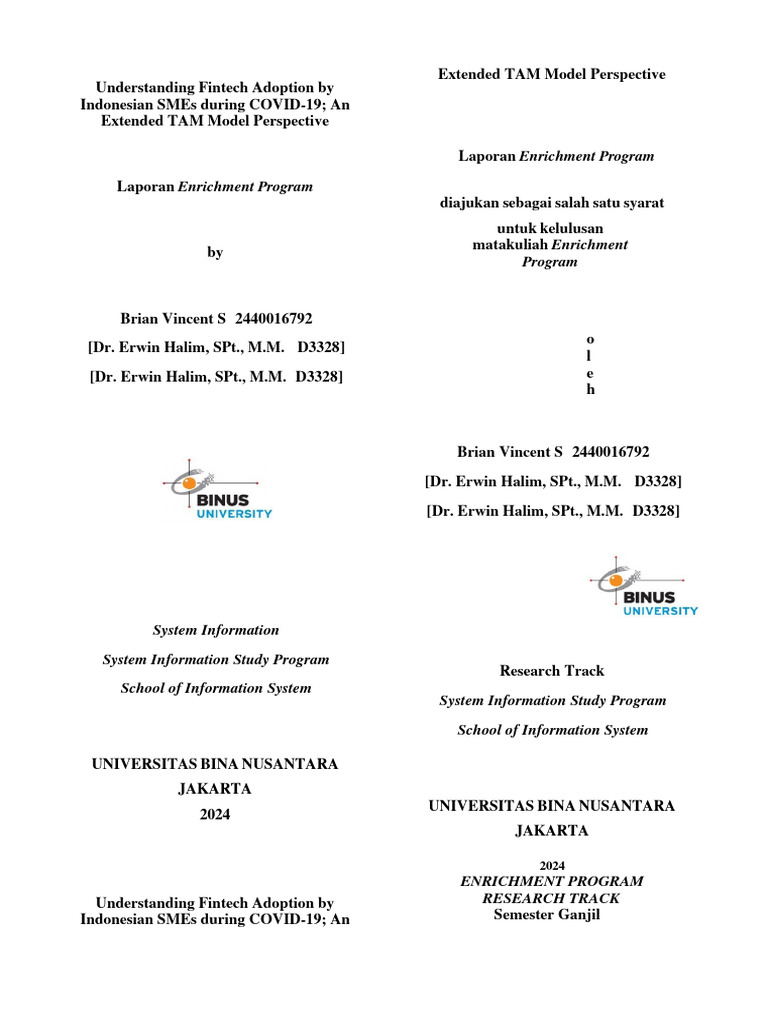 Final Report Enrichment Research Semester Ganjil (Draft) | PDF | Economies