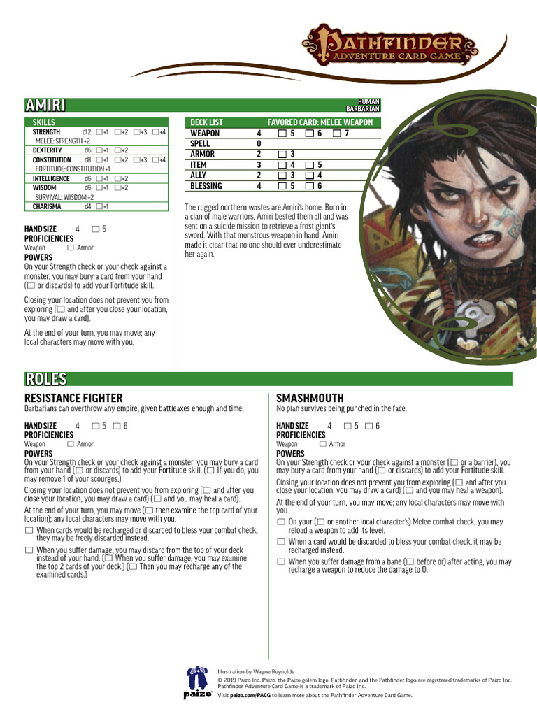 PZO6040 Character Sheets | PDF