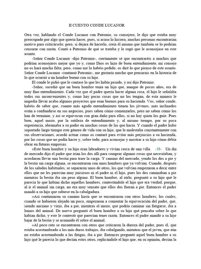 Conde Lucanor 1 | PDF
