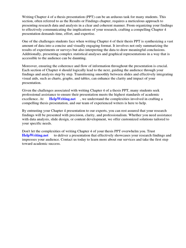 How to Write Chapter 4 of a Thesis Ppt | PDF | Thesis