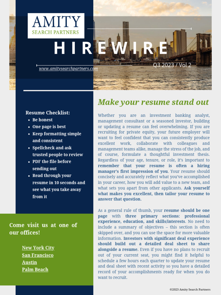 10.2023 Amity Hirewire Vol. 2 | PDF | Résumé | Mergers And Acquisitions