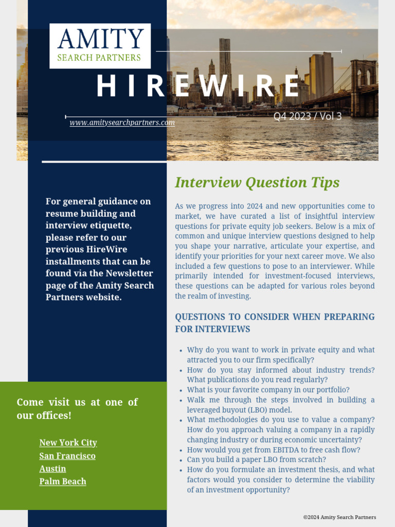 02.2024 Amity Hirewire Vol. 3 2 | PDF | Private Equity | Leveraged Buyout