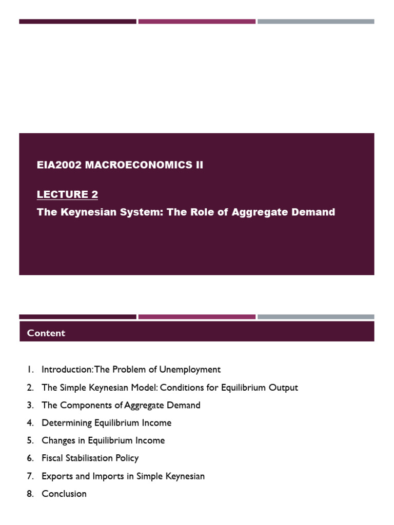 L2 - PartA - The Keynesian System - The Role of AD | PDF | Keynesian ...