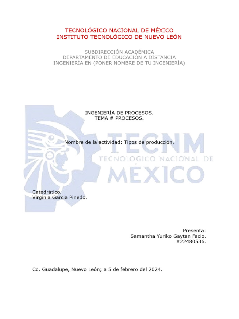 Ingenieria de Procesos Actividad 2 | PDF