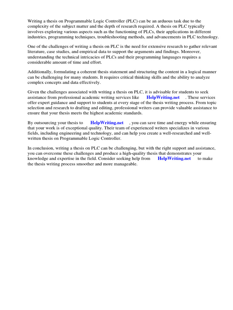 Thesis Programmable Logic Controller | PDF | Programmable Logic ... Thesis Programmable Logic Controller | PDF | Programmable Logic ...
