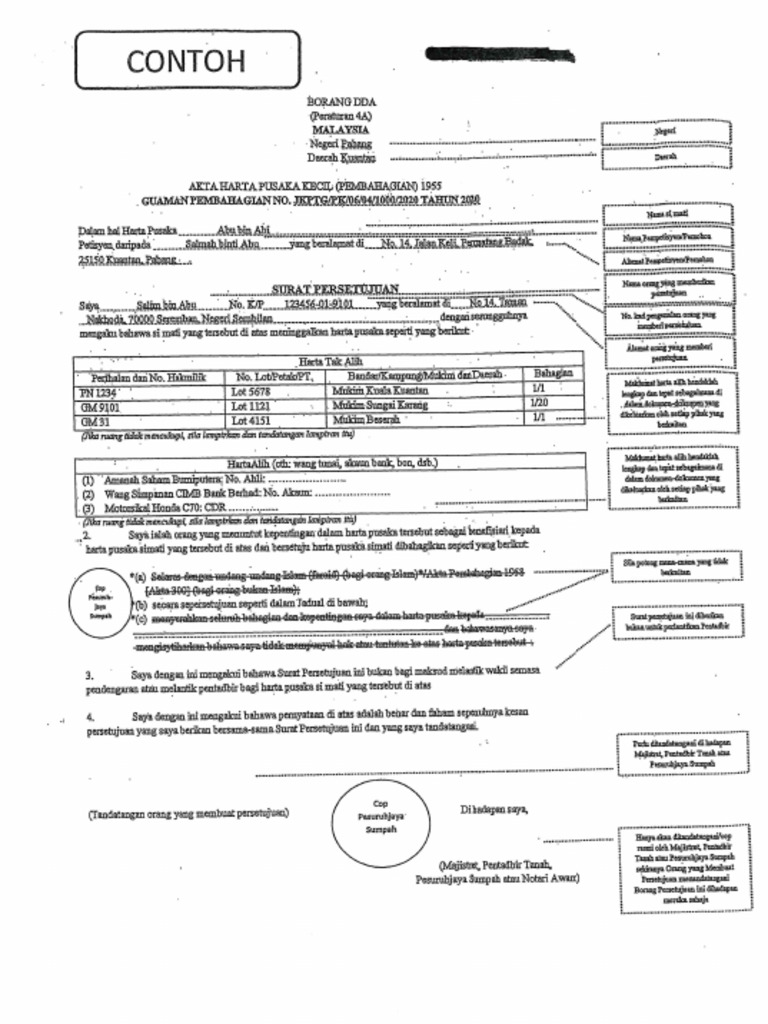 Panduan Mengisi Borang Dda | PDF