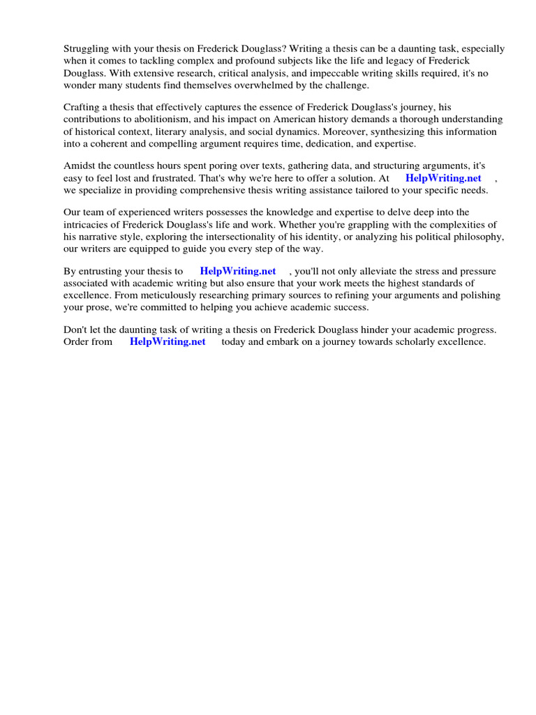 Thesis Help on Frederick Douglass | PDF | General Fiction