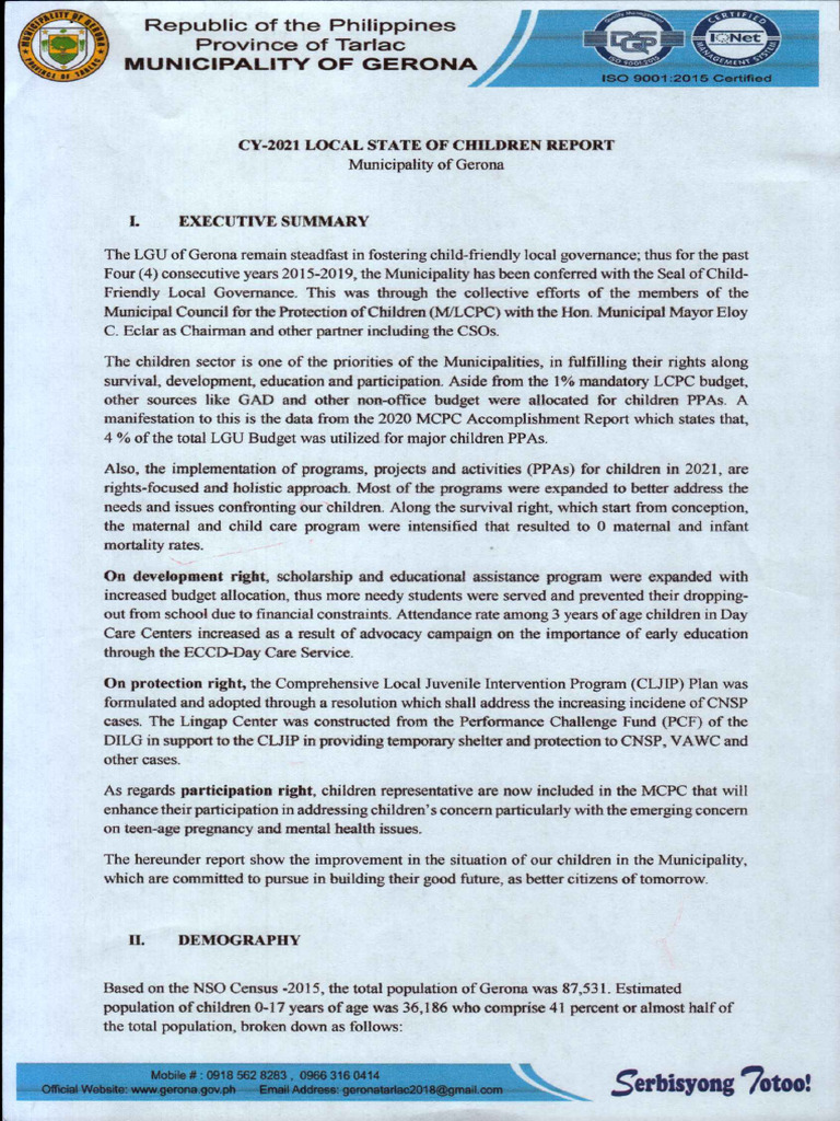 Pinasling LOCAL-STATE-OF-CHILDREN-REPORT | PDF