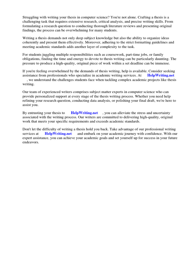 Free Download Thesis in Computer Science | PDF | Thesis | Computer Science