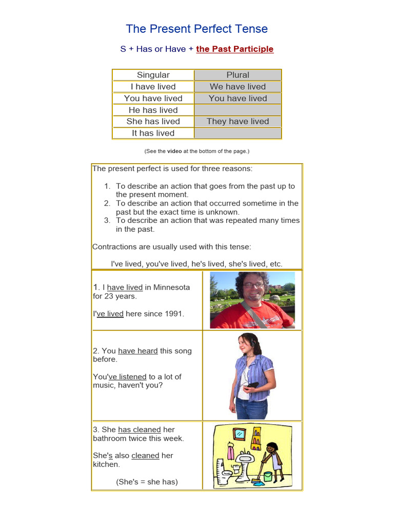 The Present Perfect Tense | PDF