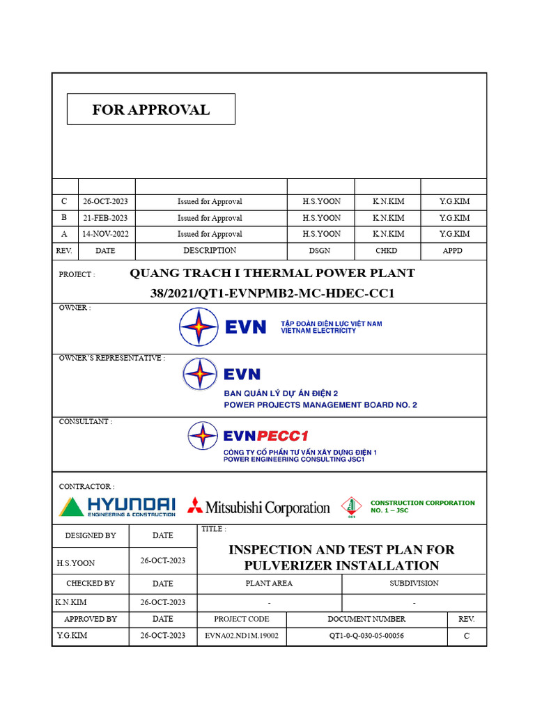 QT1 0 Q 030-05-00056 - C - ITP For Pulverizer Installation | Download Free PDF | Welding ...