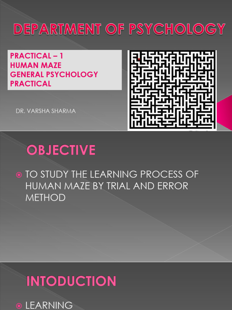 Human Maze Learning Experiment | PDF | Learning | Experiment