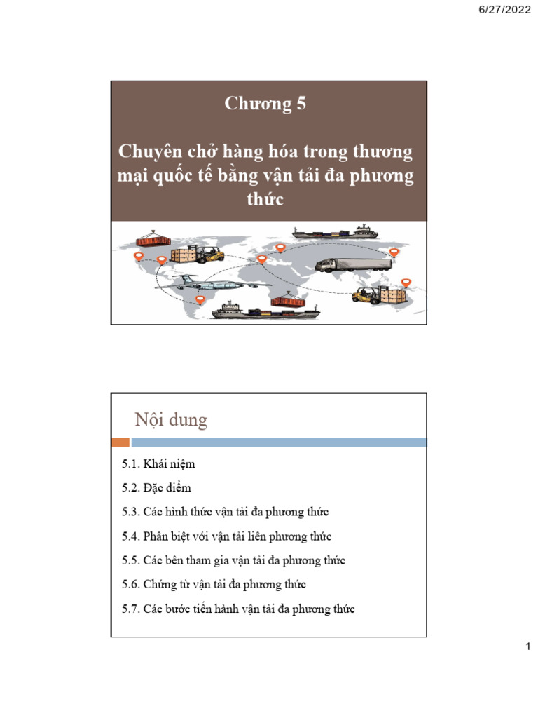 Chapt 5 Multimodal Transportation | PDF