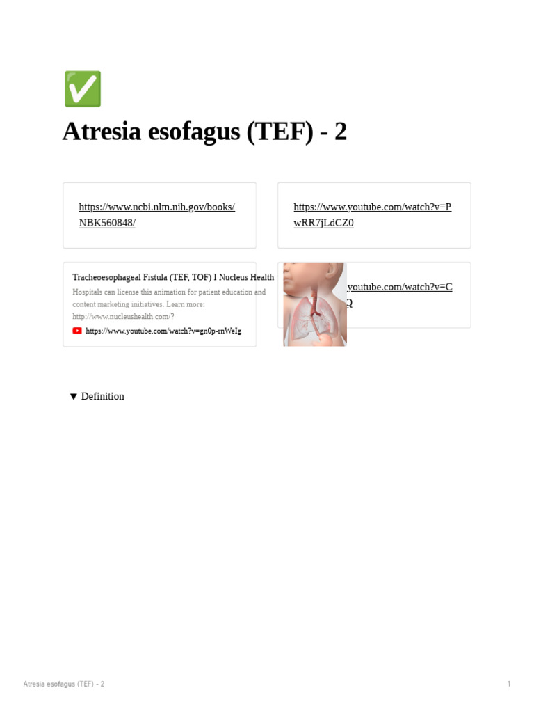 Atresia Esofagus | PDF