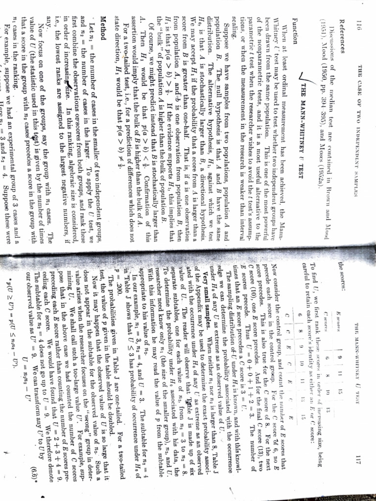 Mann Whitney U Test-1 | PDF