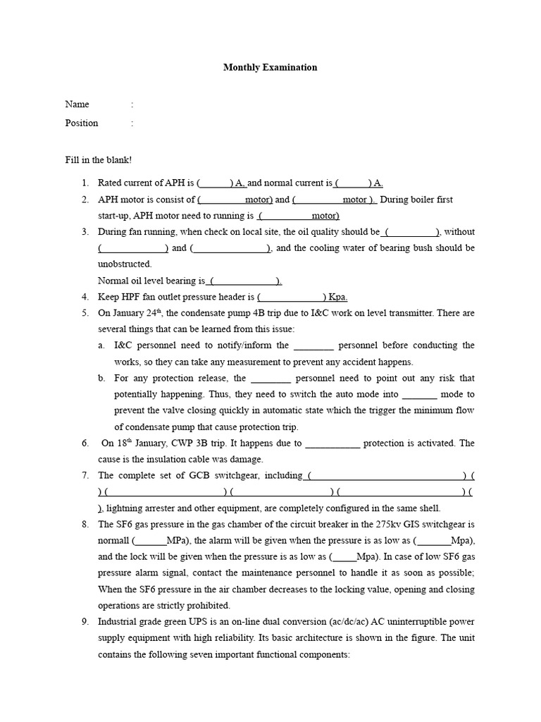 Monthly Examination | PDF