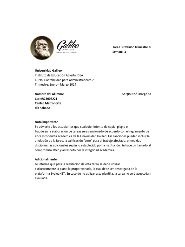 Plantilla Tarea 3 A | PDF | Negocios económicos | Business Plantilla Tarea 3 A | PDF | Negocios económicos | Business