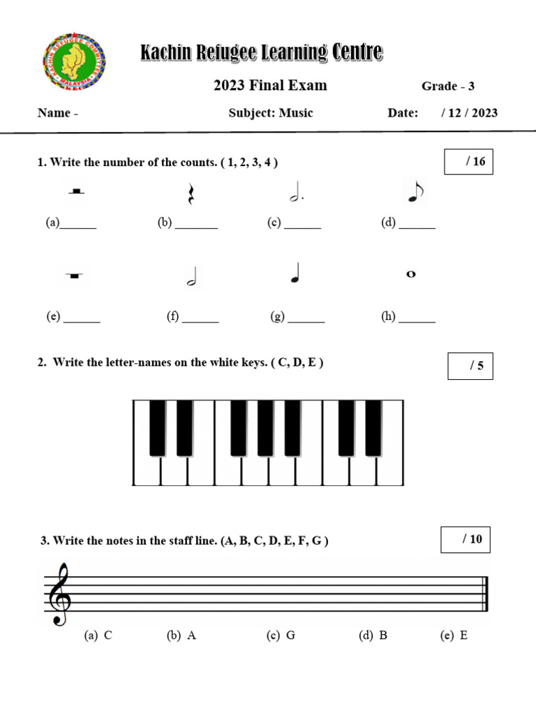 Grade 3 Music question (1) | PDF