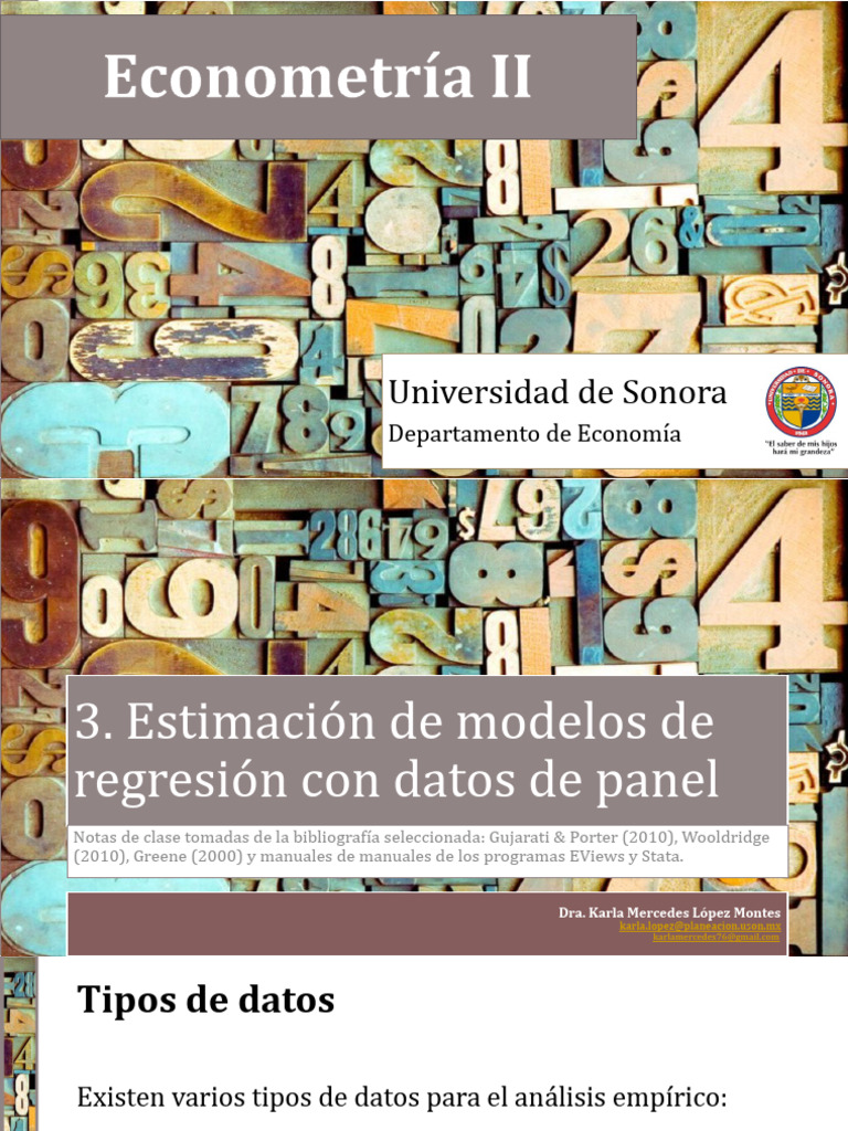Estimación de Modelos de Datos de Panel | PDF | Matemáticas Aplicadas ...