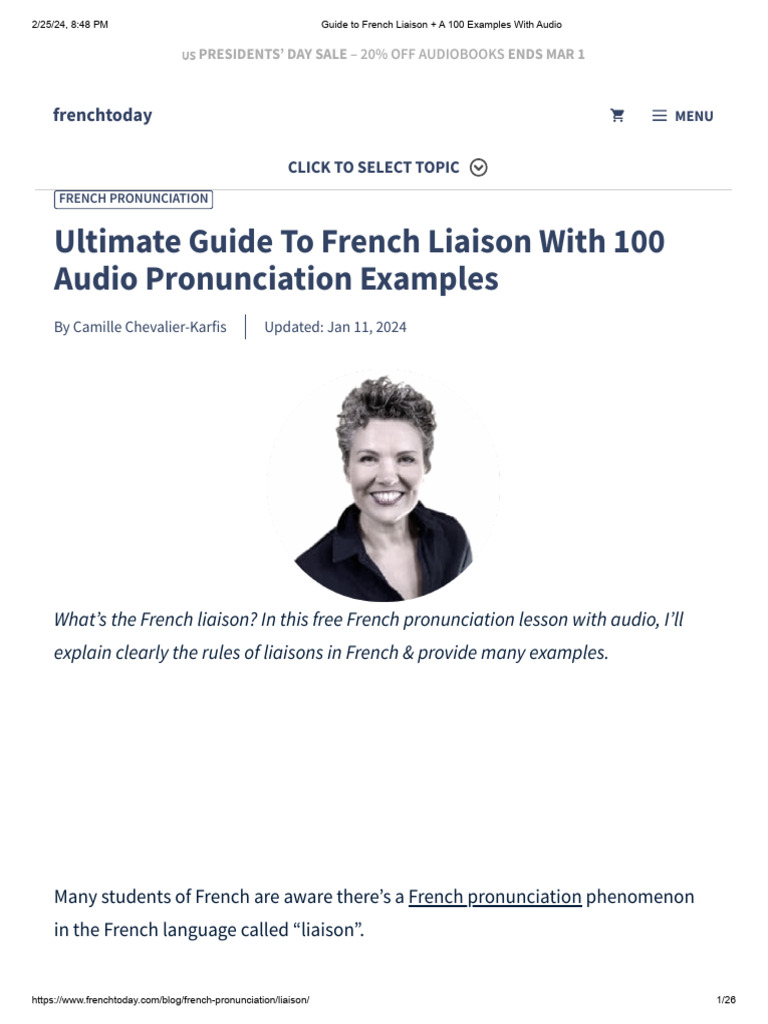 Guide To French Liaison + A 100 Examples With Audio | PDF | Languages ...