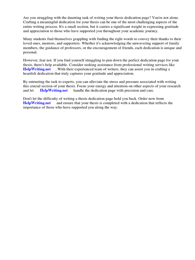Thesis Dedication Page Sample | PDF Thesis Dedication Page Sample | PDF