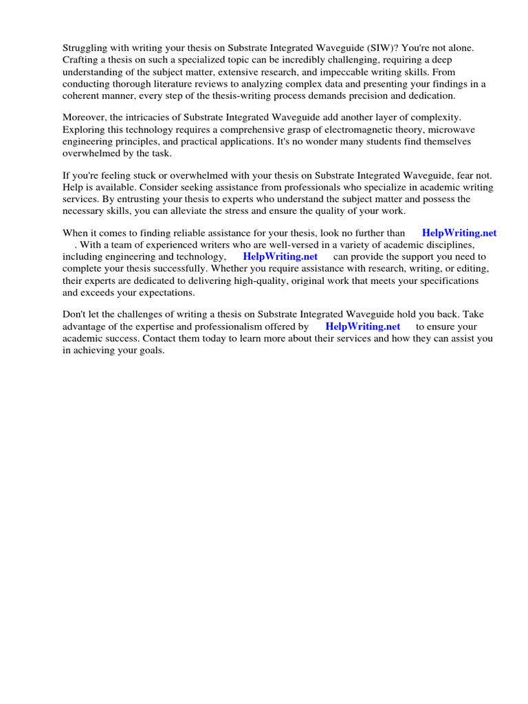 Thesis Substrate Integrated Waveguide | PDF | Wafer (Electronics) | Physical Sciences