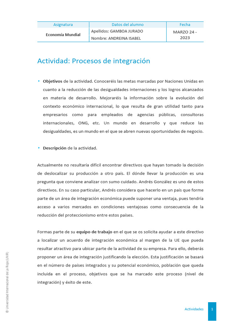 Actividad 2 Procesos de Integración | PDF