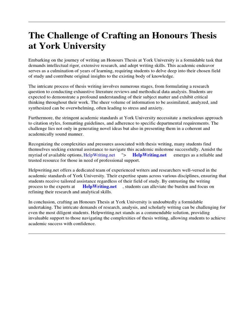 Honours Thesis York University | Download Free PDF | Thesis | Machine ... Honours Thesis York University | Download Free PDF | Thesis | Machine ...
