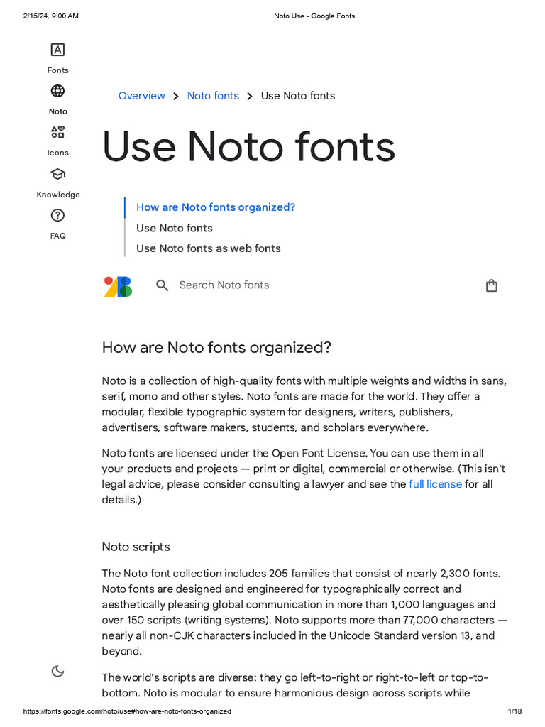 Noto - Google Fonts | PDF | Typefaces | Written Communication