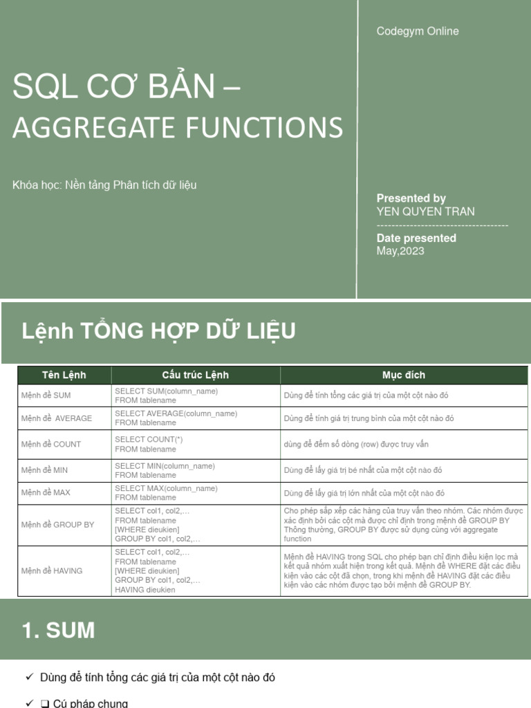 Aggregate Function | PDF