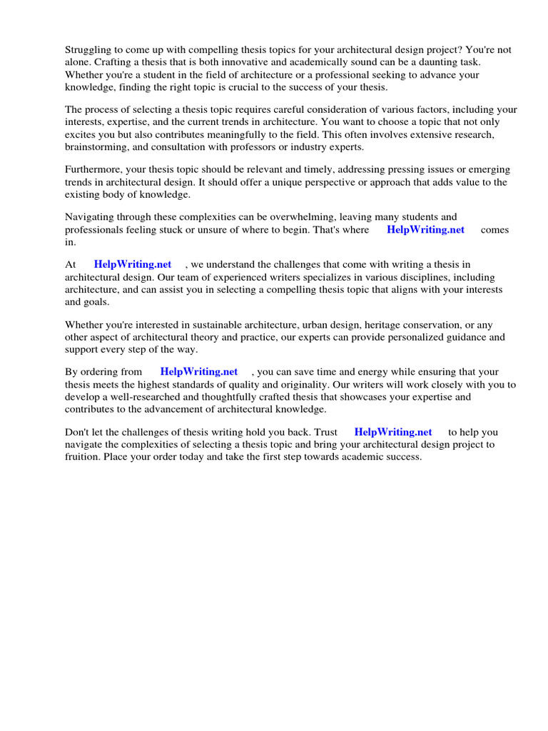 Thesis Topics For Architectural Design | PDF | Thesis | Computer Network