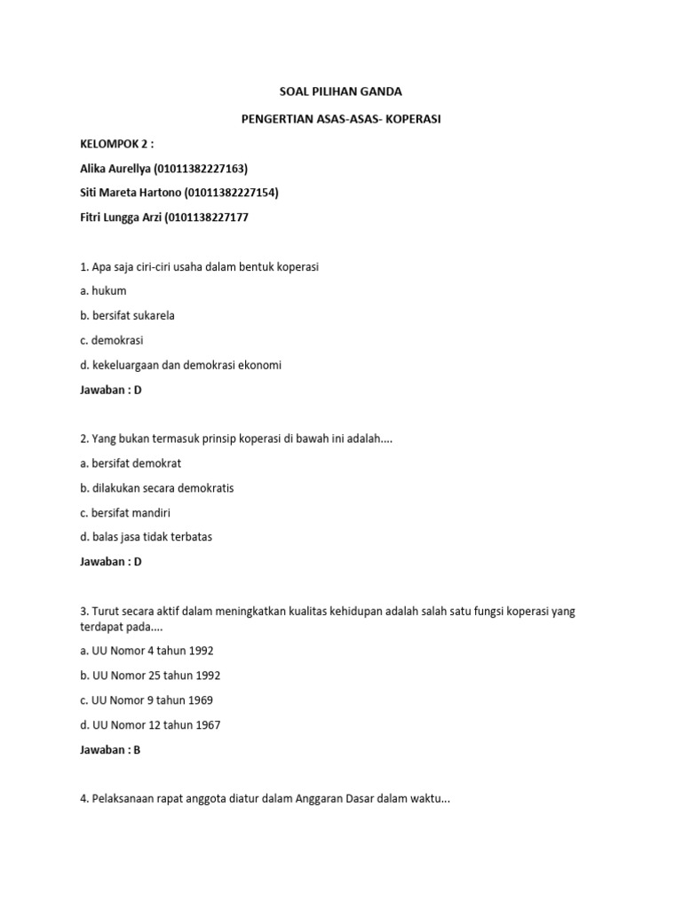 Soal - Pilgan-Kelompok 2 1 | PDF