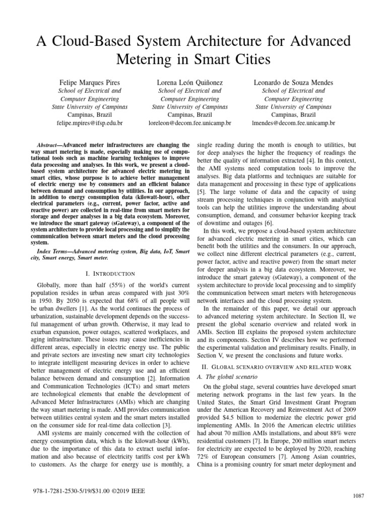 A Cloud-Based System Architecture For Advanced | PDF