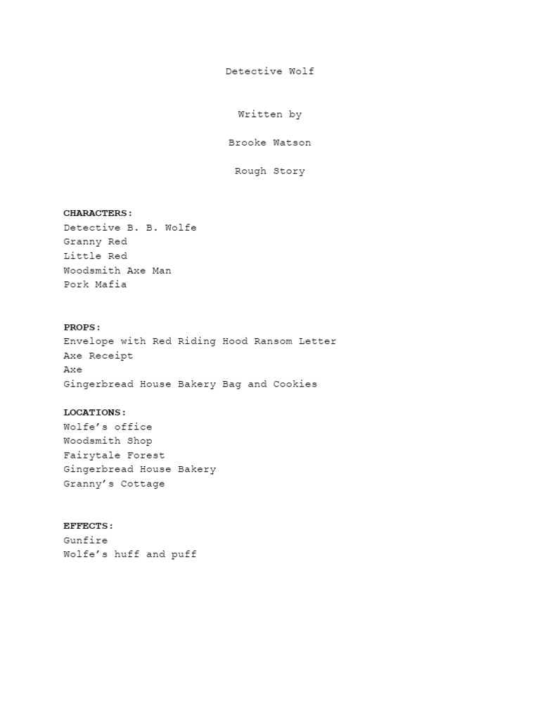 Detective Wolfe Rough SCRIPT | PDF