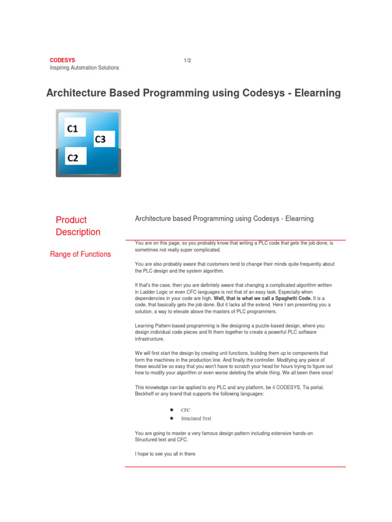 Data Sheet Architecture Based Programming Using Codesys | PDF ...