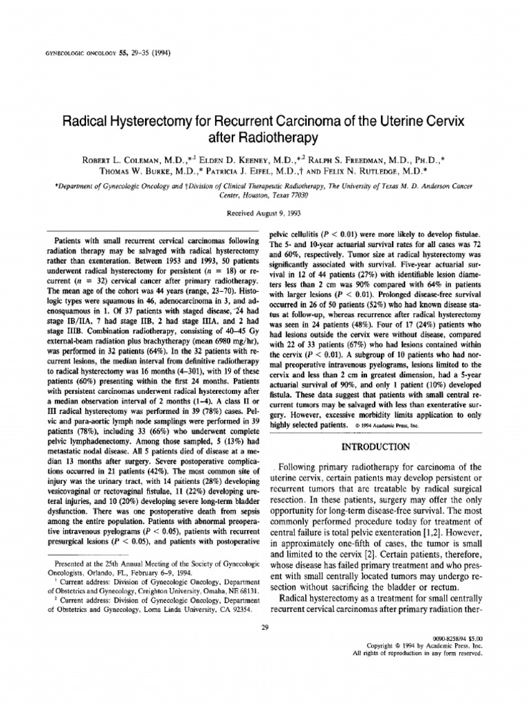 Histerectomia Post A RT | PDF