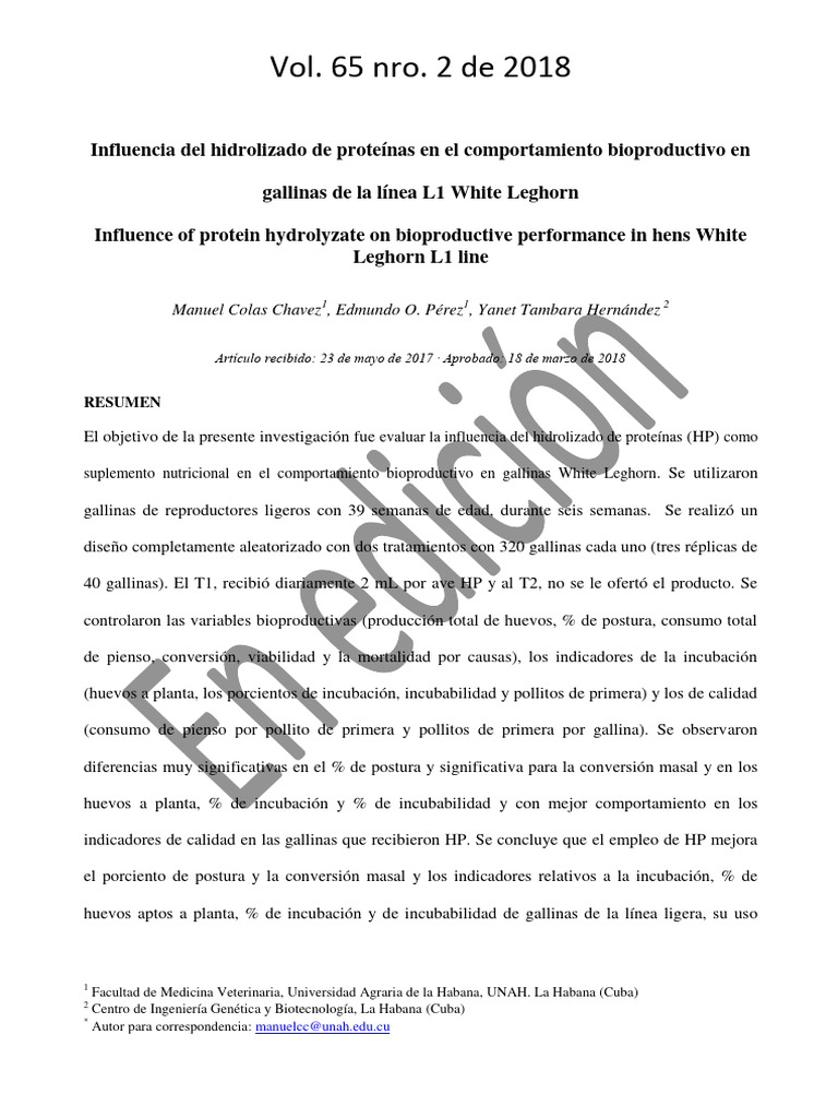 Influencia Del Hidrolizado de Proteinas en El Comp | PDF | Proteínas | Alimentos