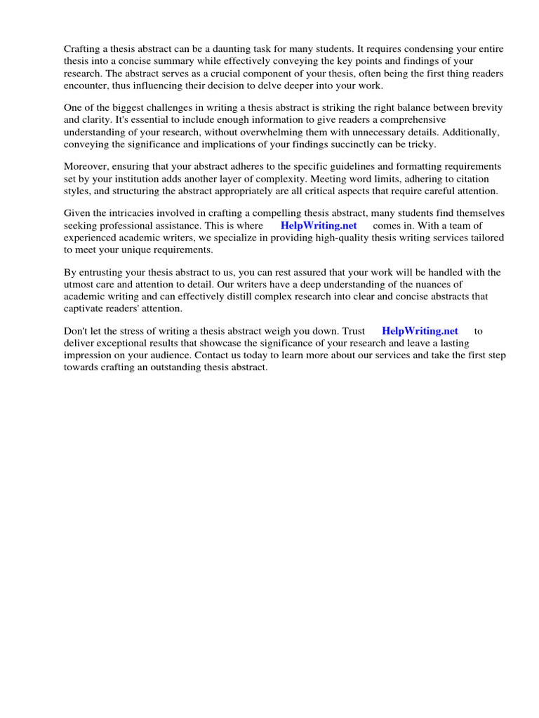 "Thesis Abstract Writing Guide" | PDF | Thesis | Abstract (Summary)