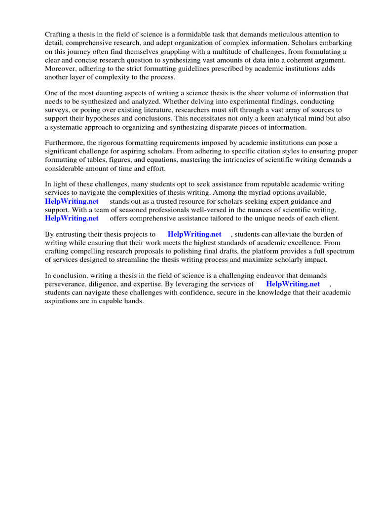 Science Thesis Format | PDF | Thesis | Essays