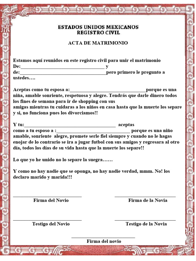 ACTA DE MATRIMONIO EDITADA | PDF