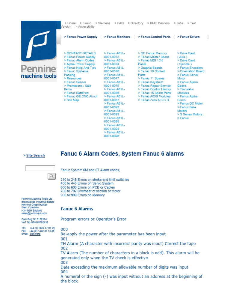 Fanuc 6 Alarms | PDF | Parameter (Computer Programming) | Computer Hardware