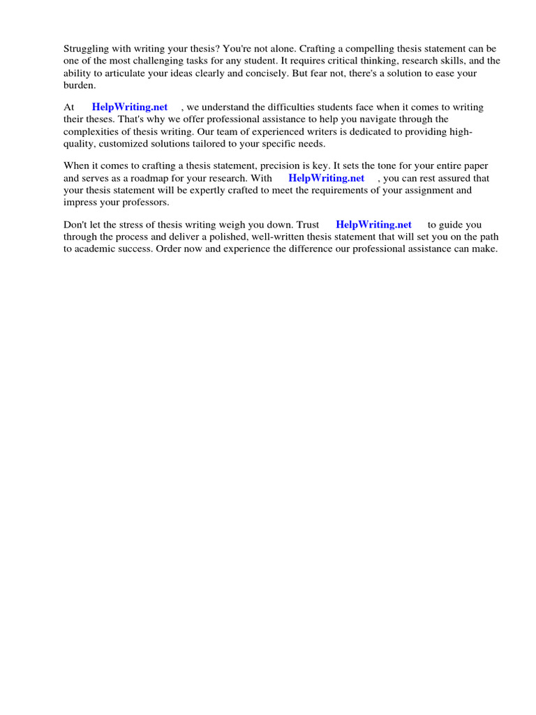No Name Woman Thesis Statement | PDF | Essays | Thesis