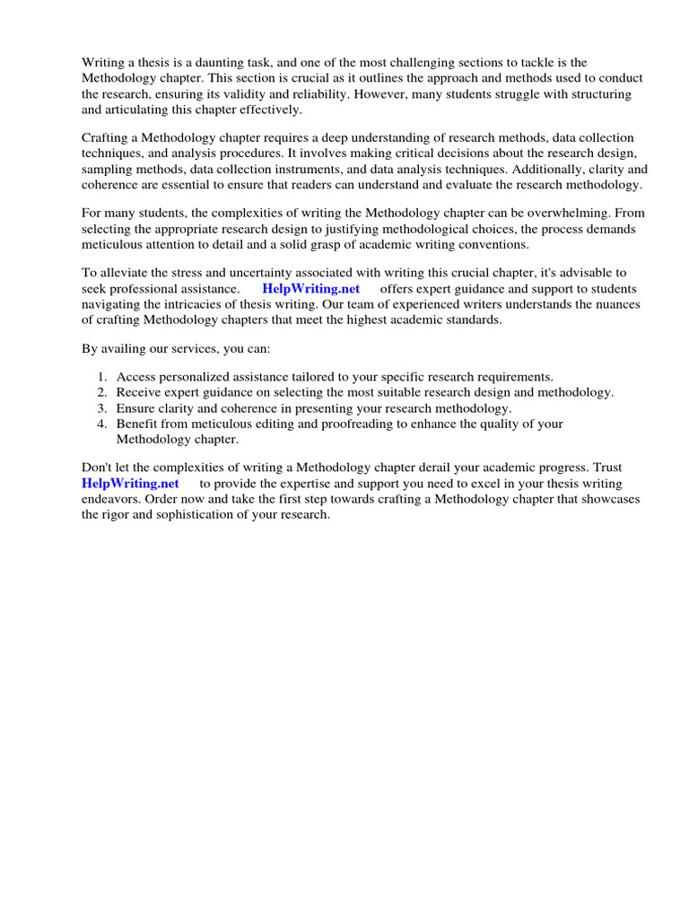 How To Write Methodology Chapter in Thesis | PDF | Science ...