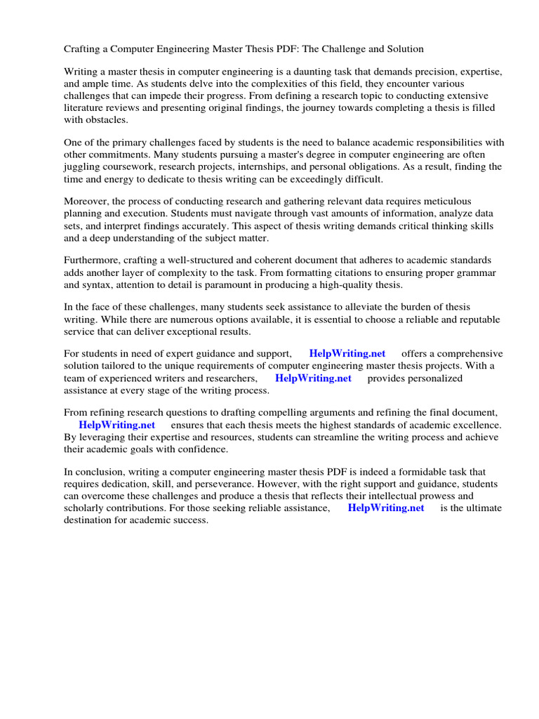 Computer Engineering Master Thesis PDF | Download Free PDF | Engineering | Artificial Neural Network