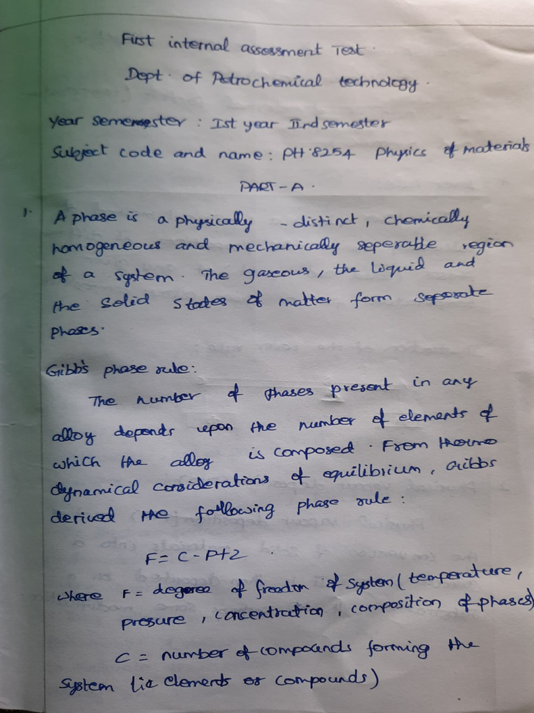 1st Internal Jeffrin A 810020239020 May 2021 | PDF | Thermodynamics ...