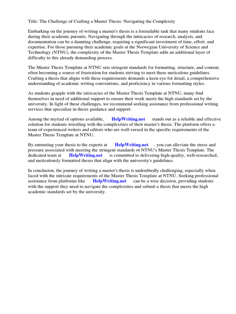 Master Thesis Template Ntnu | PDF | Thesis | Microsoft Power Point