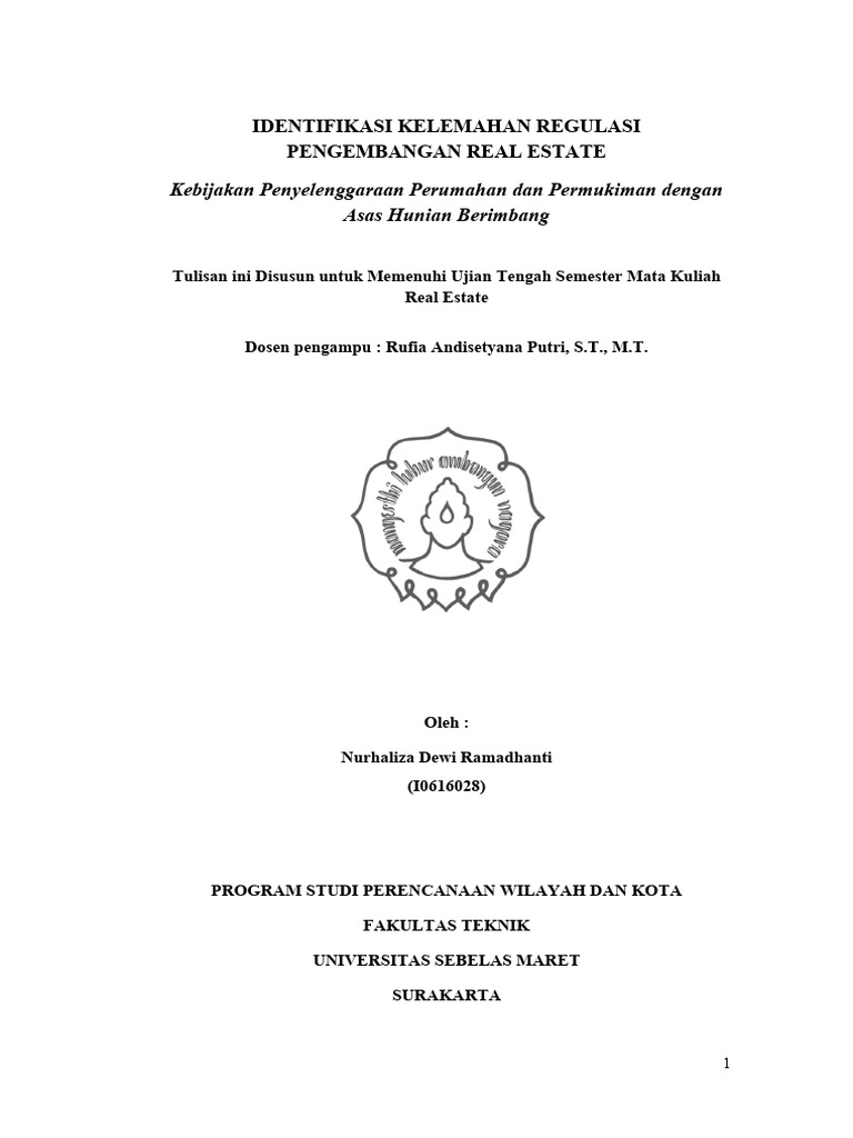 Identifikasi Kelemahan Regulasi Pengembangan Real Estate | PDF