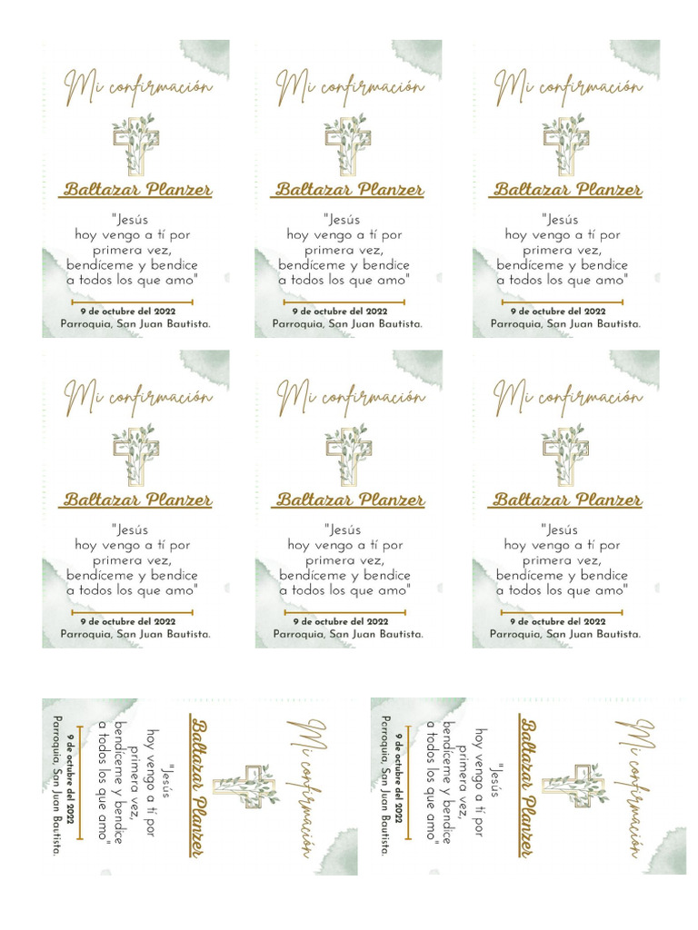 Baltazar Confirmación | PDF
